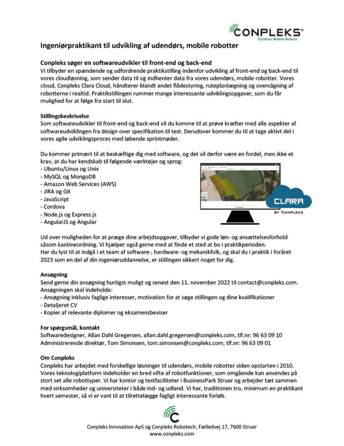 Conpleks leder efter praktikanter inden for softwareudvikling